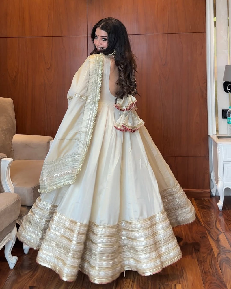 Neha's Premium Off-white Anarkali Suit Set